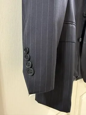 Canali | Suits & Blazers | Canali Navy Blue Pinstripe 0 Wool Blazer 44r ...